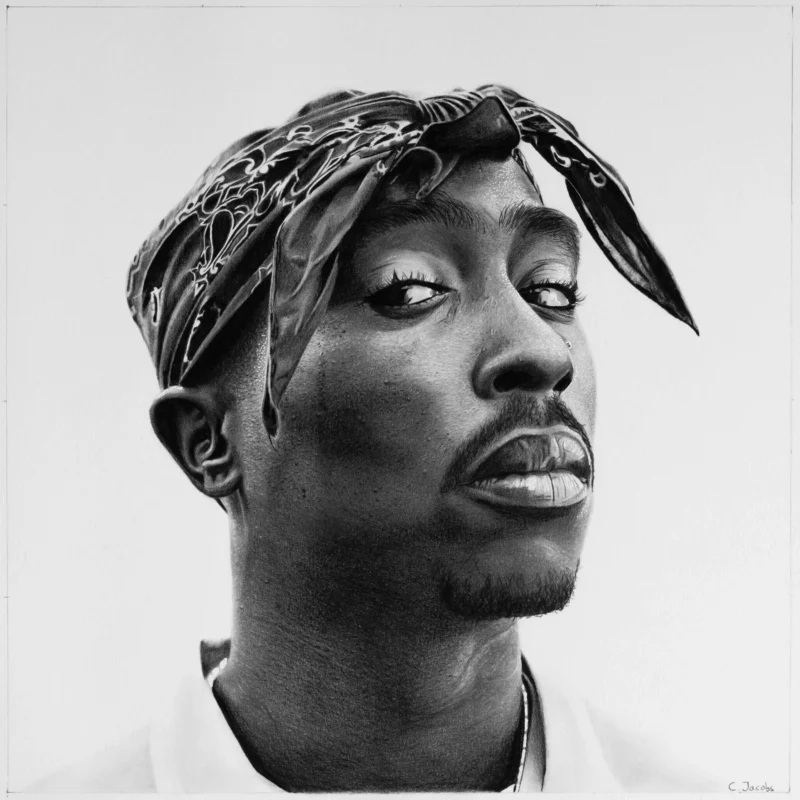 “Tupac” drawing – premium print – PENCILKING